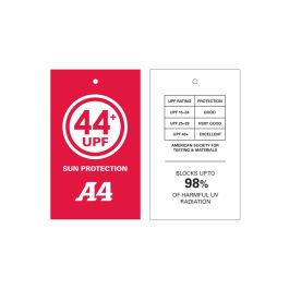 Tag Showing UPF Sun Protection